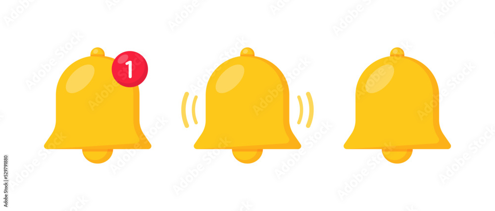 Notification bell icon. Bell icon for new notification, incoming ...