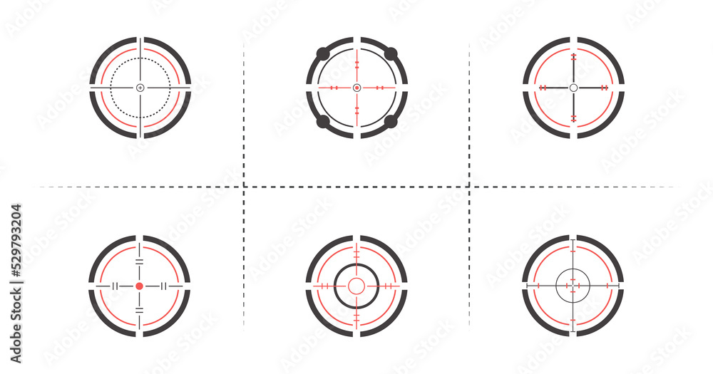 Set of target and aim, targeting and aiming. Creative vector ...