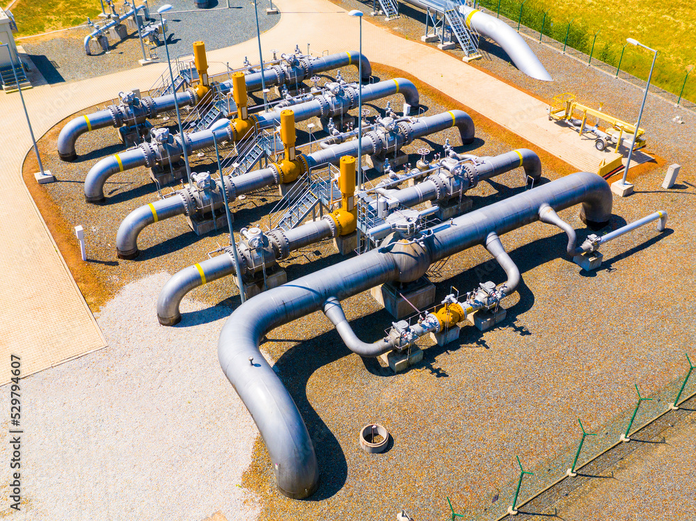 Natural gas pipeline. One part of Nord Stream pipeline from Russia to ...