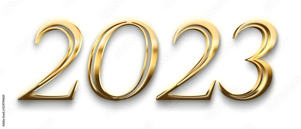 Golden Luxury 2023 Numbers Stock Illustration | Adobe Stock