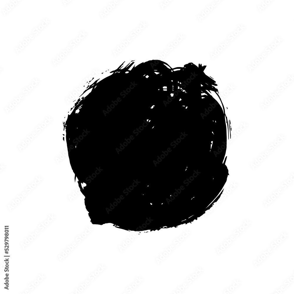 circle strach shape in black ink strokes for design element. Graphic ...