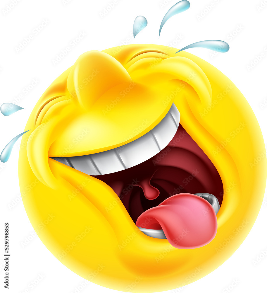 Laughing Emoji Emoticon Stock Illustration | Adobe Stock