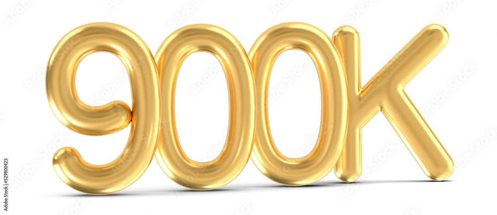 3d golden 900K isolated on transparent background. 3d illustration ...