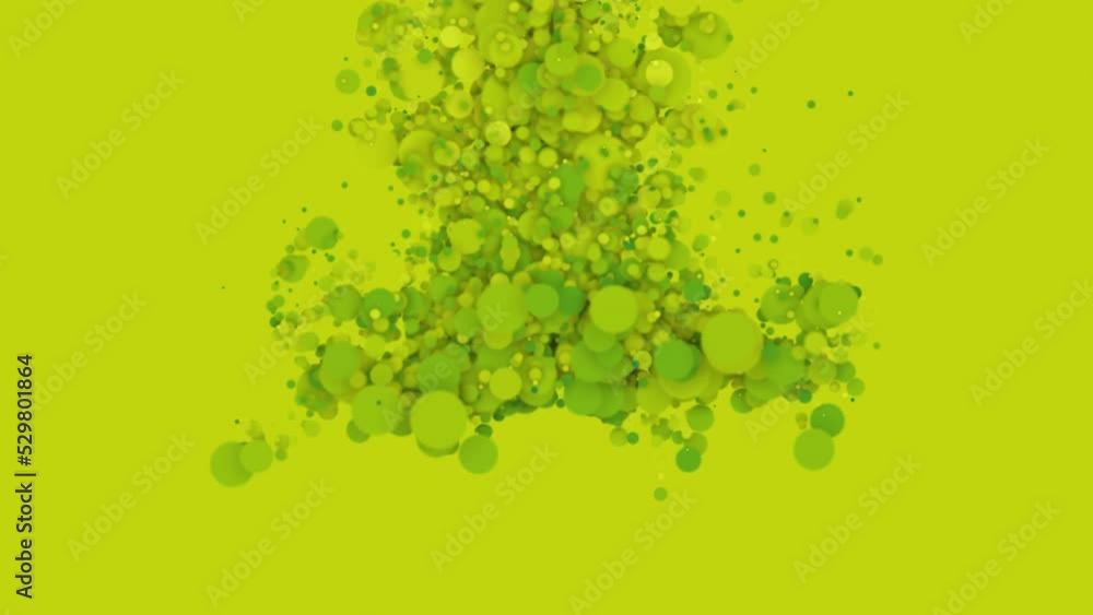 Liquid simulation abstract animation background. colorful droplets ...