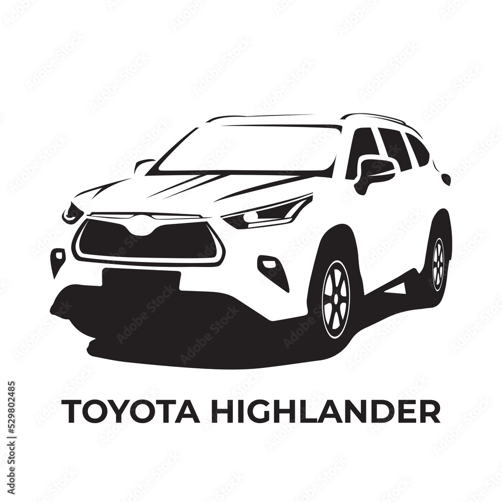 Vector silhouette of a Toyota Highlander car Stock Vector | Adobe Stock