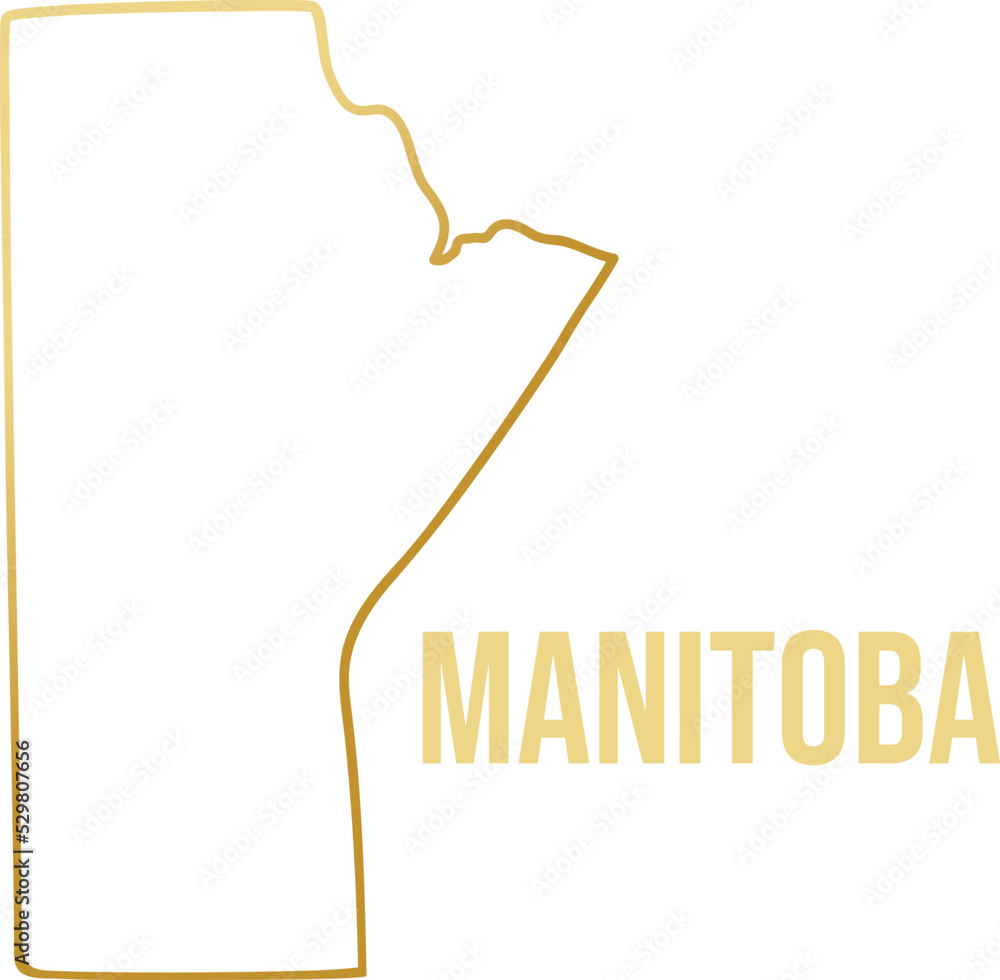 Abstract outline map of Manitoba province Stock Vector | Adobe Stock