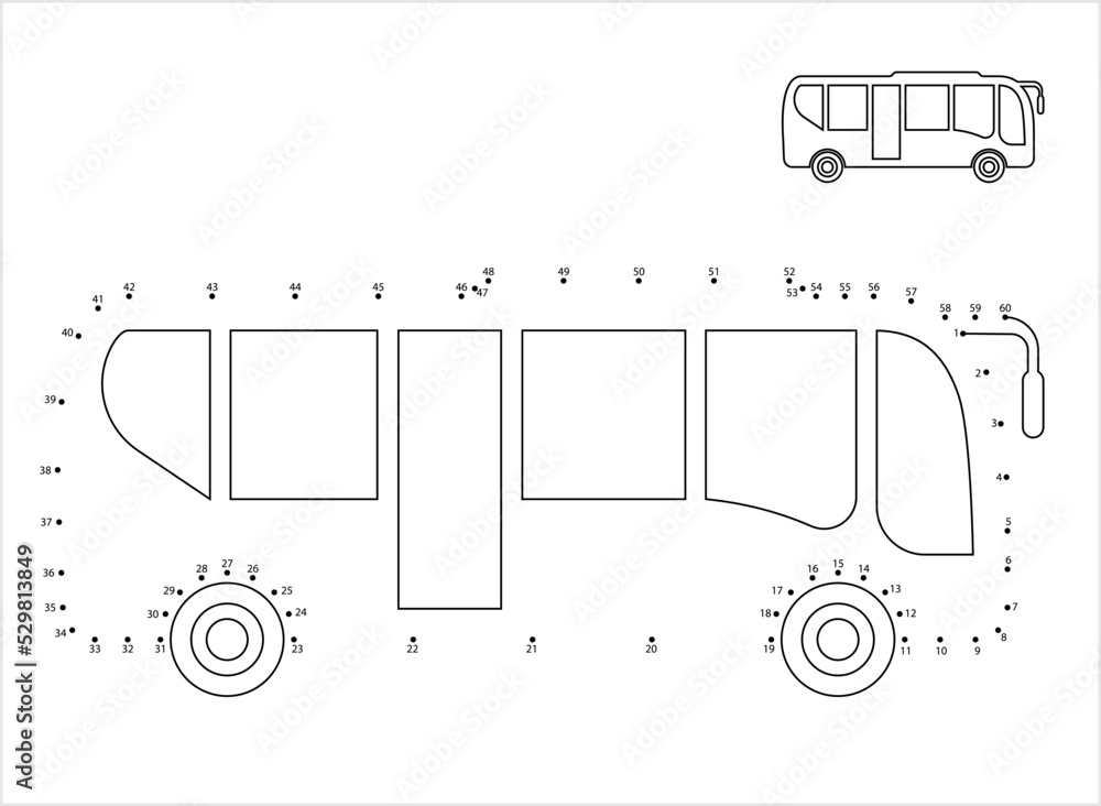 Bus Icon Dot To Dot Y_2111001 Stock Vector | Adobe Stock