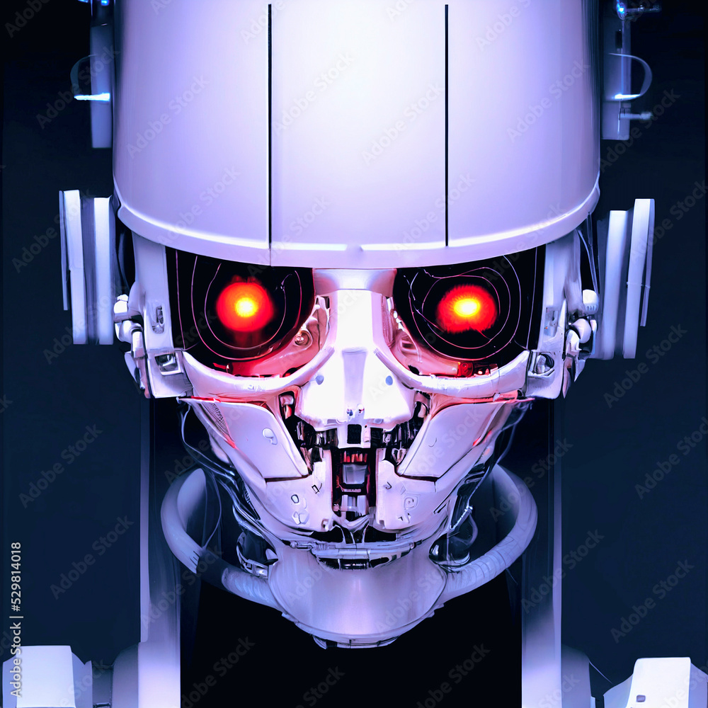 Robot man, sci-fi android female artificial intelligence 3d render ...