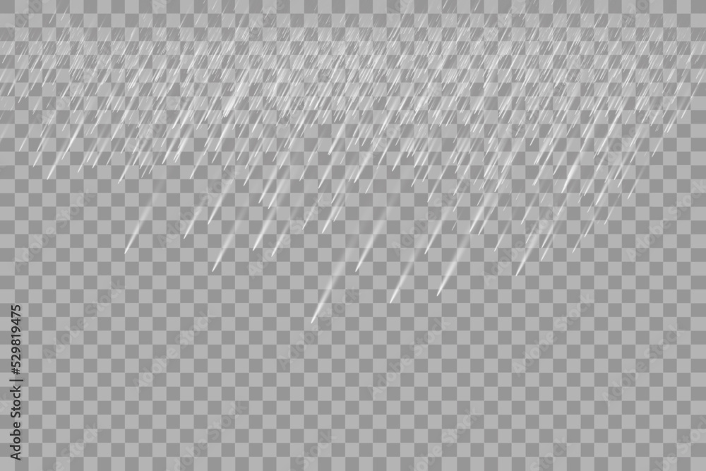 Rain transparent template background. Falling water drops texture ...