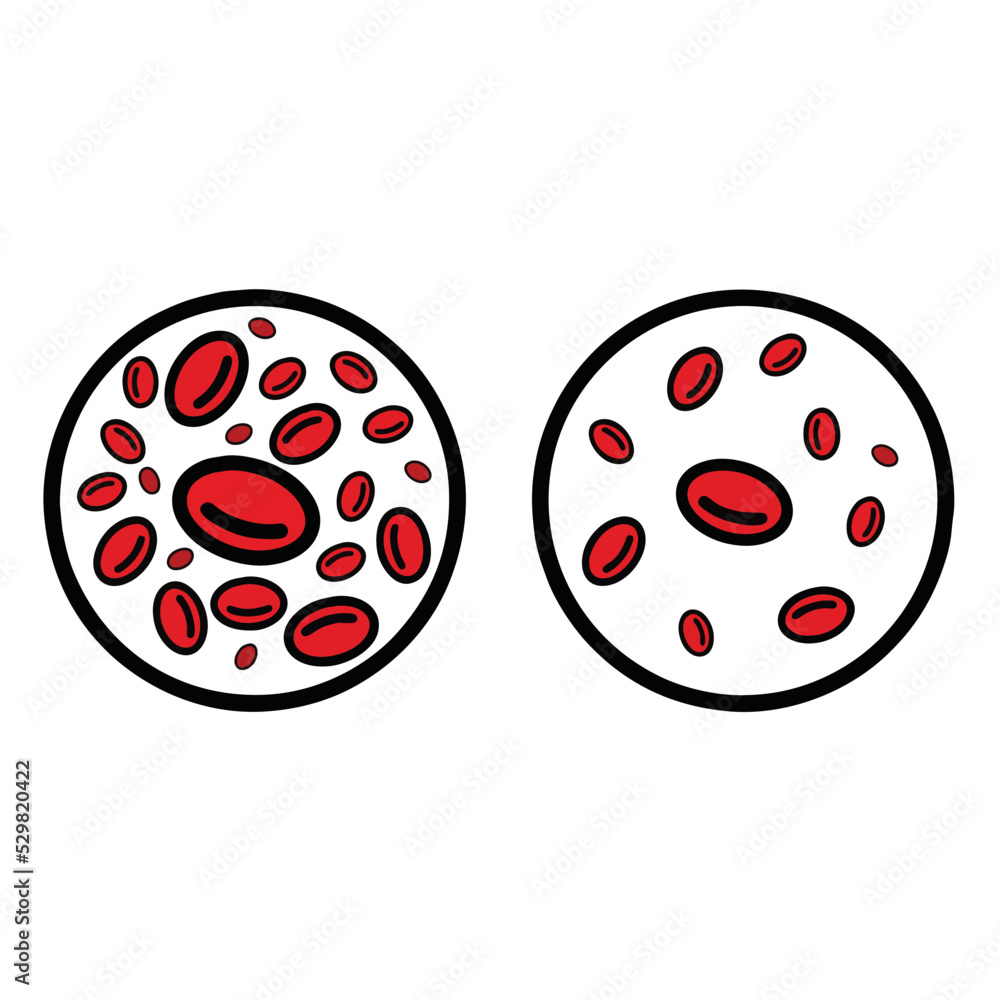 red blood cells icon isolated on white background from human body ...