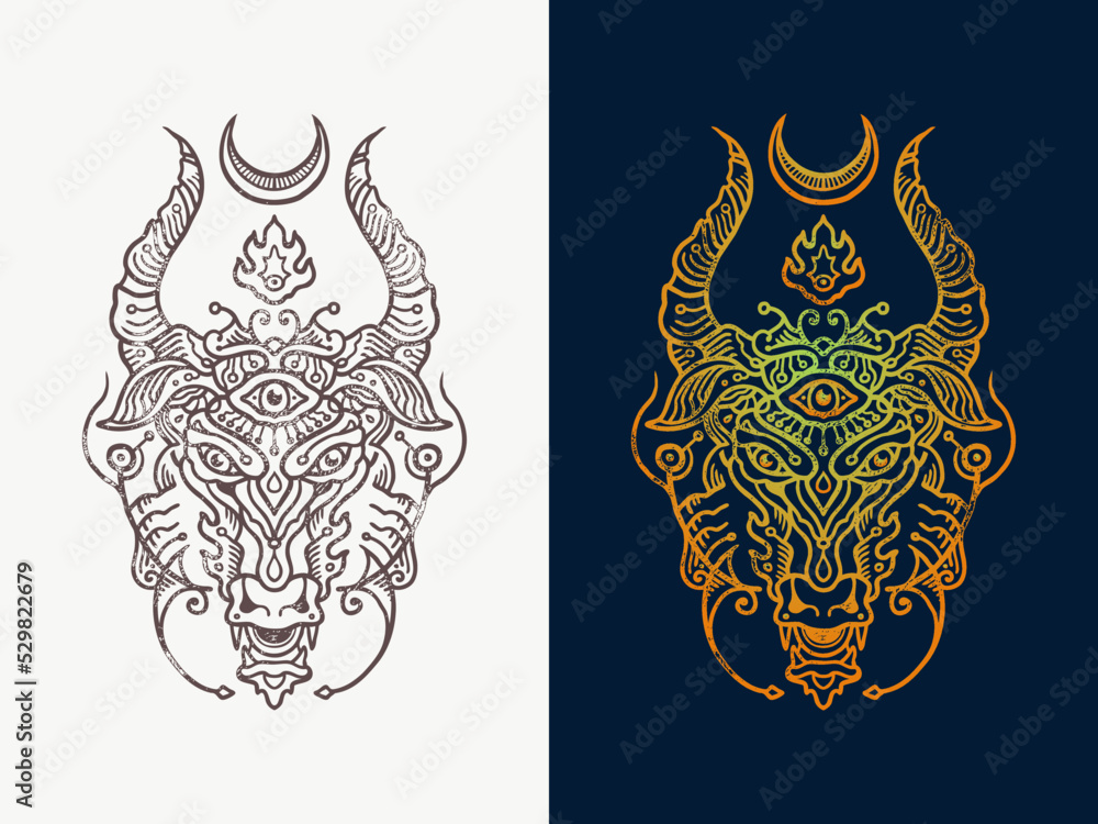 The satanic totem illustration Stock Vector | Adobe Stock