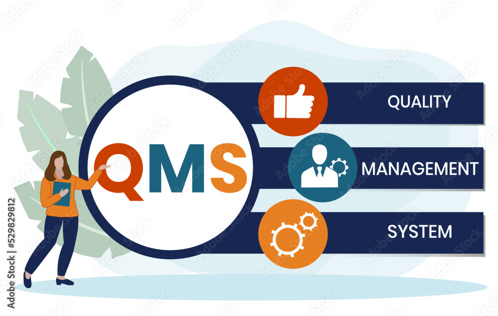 QMS - Quality Management System acronym. Business concept background ...