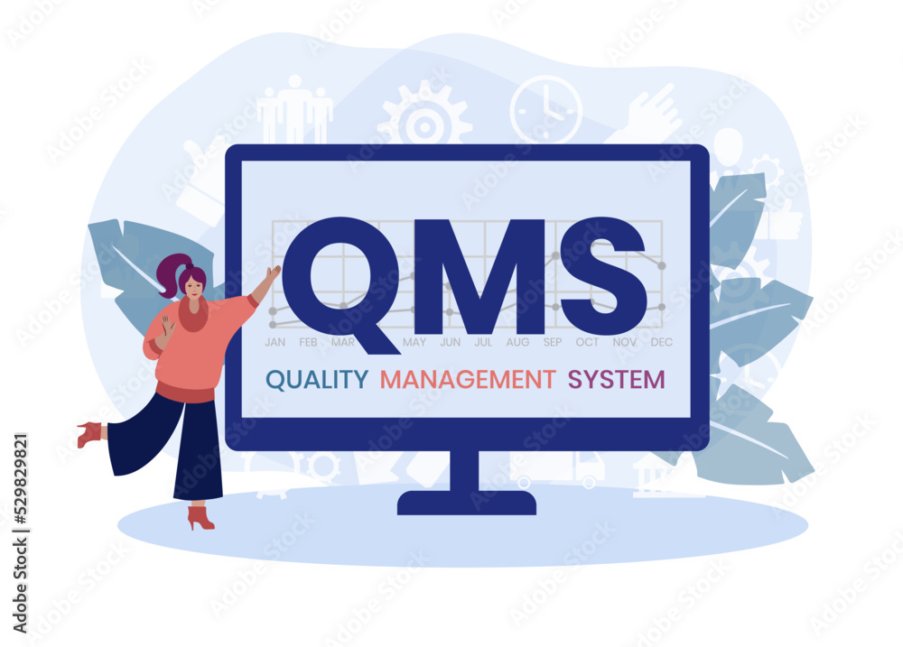 QMS - Quality Management System acronym. Business concept background ...