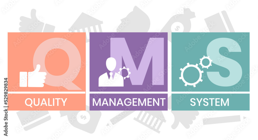 QMS - Quality Management System acronym. Business concept background ...