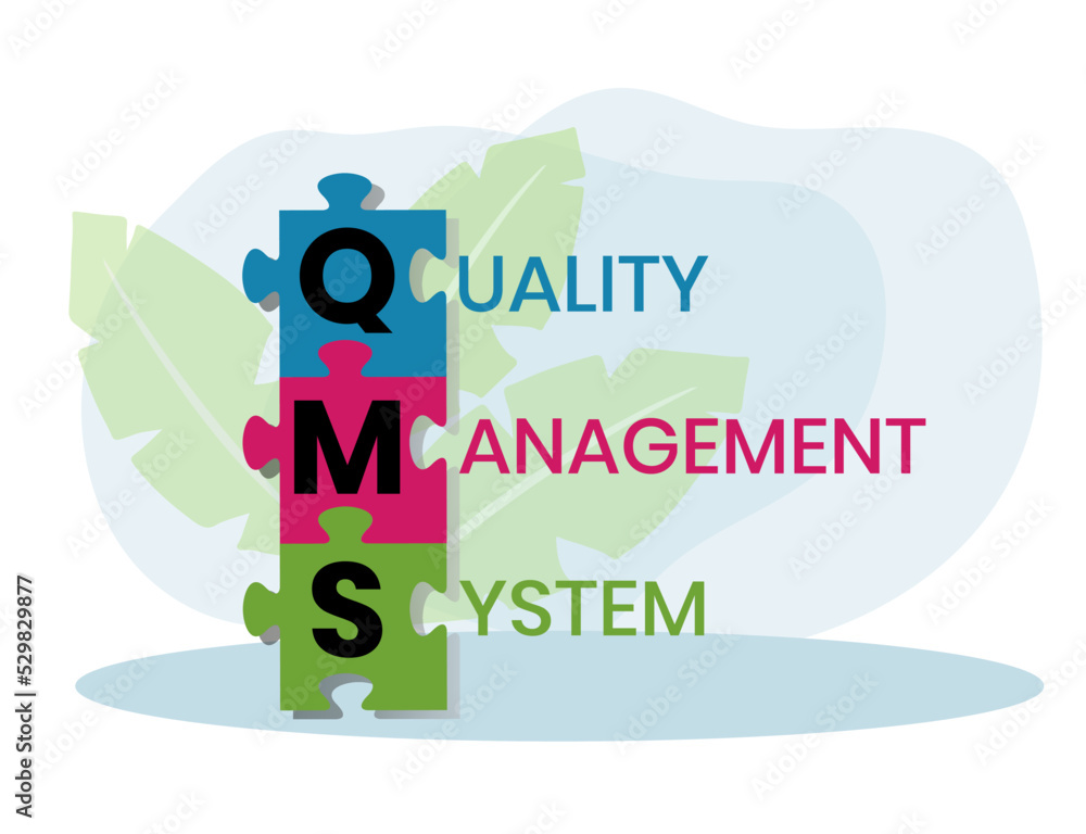 QMS - Quality Management System acronym. Business concept background ...