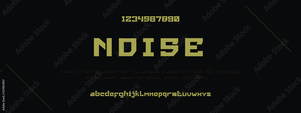 NOISE tech vector font typeface unique font design. Typeface urban ...