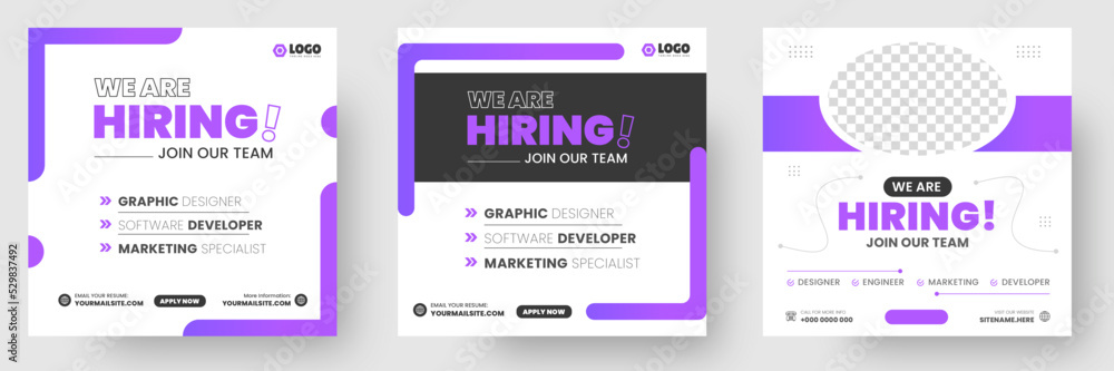 We are hiring job vacancy social media post banner design template with ...