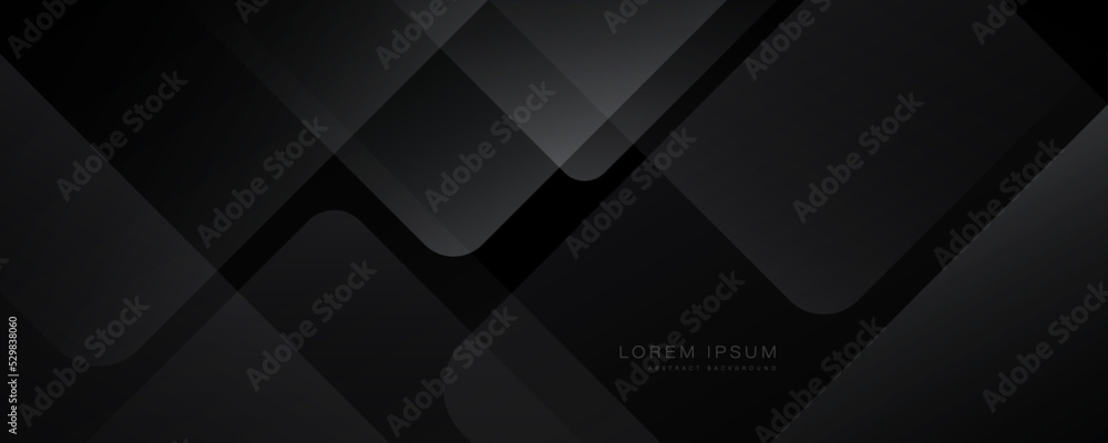 Abstract black background with gray geometric square shapes overlay ...
