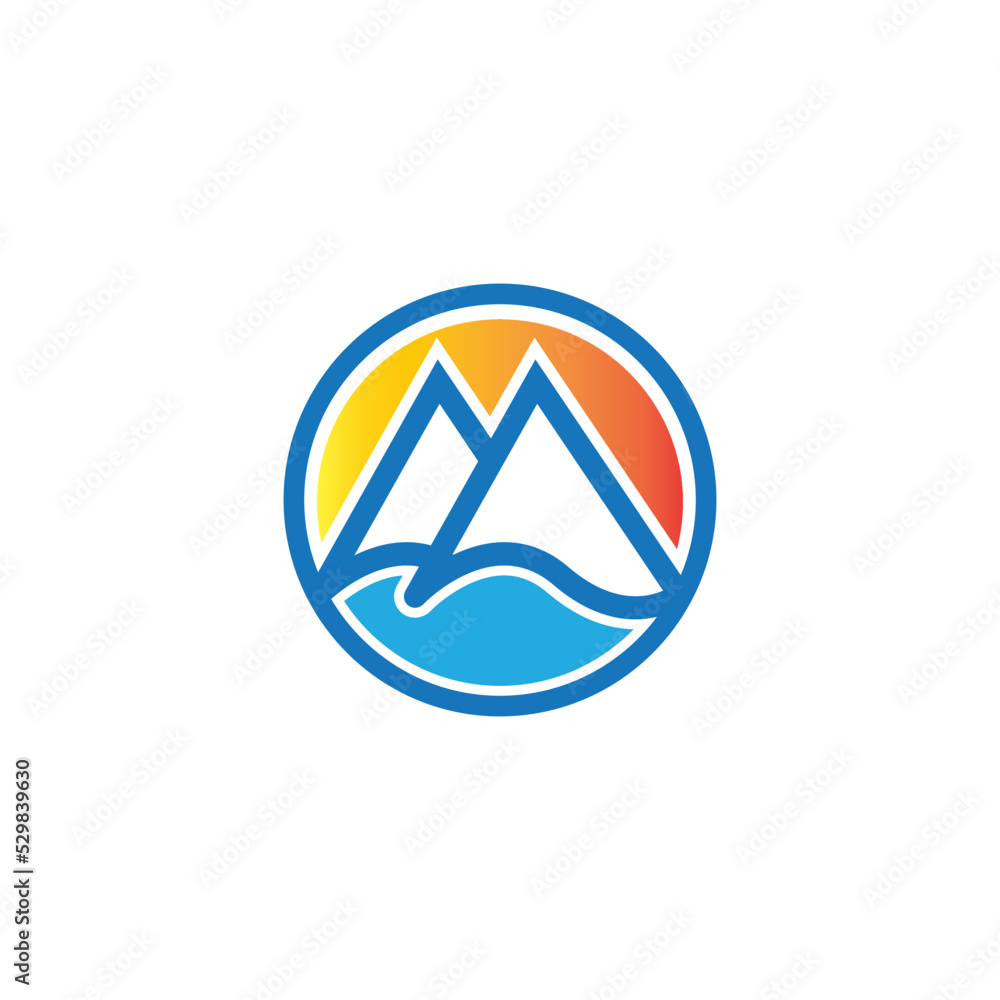 modern m letter with a beach concept logo Stock Vector | Adobe Stock