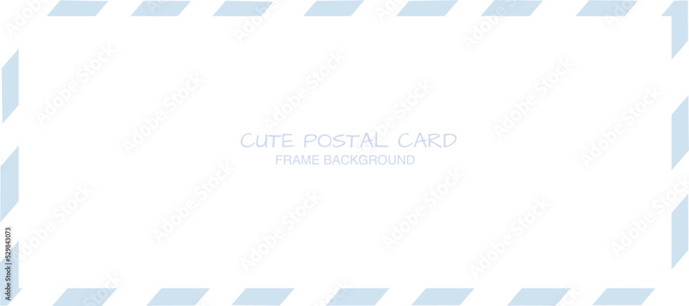 blue background postal card frame with white paper cute wallpaper ...