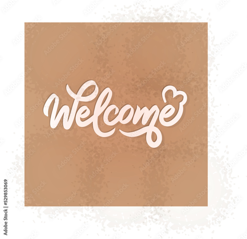 Welcome banner with vintage retro background Stock Vector | Adobe Stock