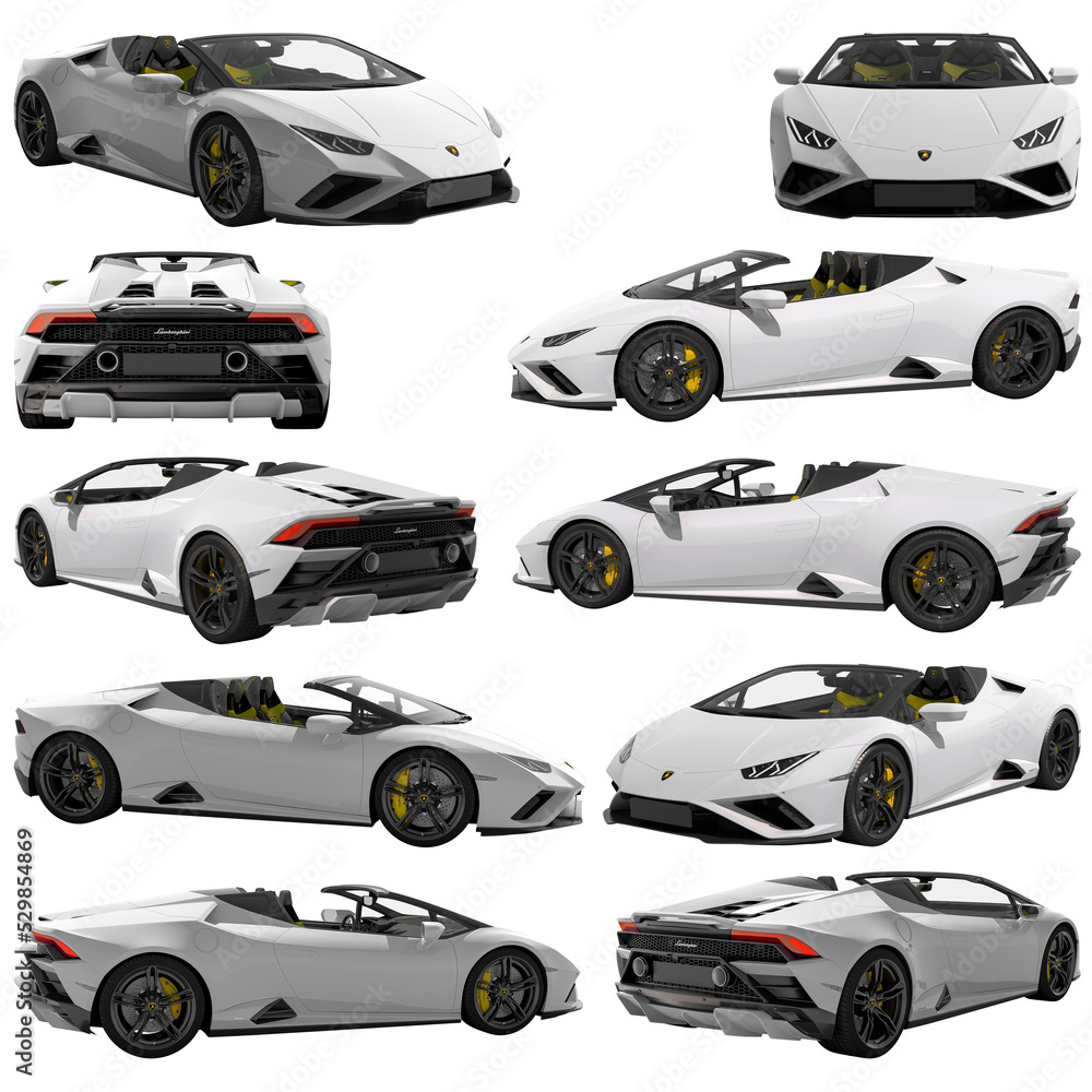 car lamborghini huracan 12 cars without shadow on a transparent ...