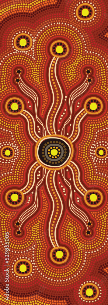 Aboriginal vector dot artwork Stock Vector | Adobe Stock