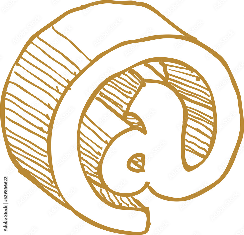 3D hand drawn style symbol typographic notation at sign Stock ...