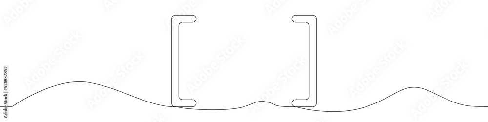Square Brackets Icon Line Continuous Drawing Vector One Line Square