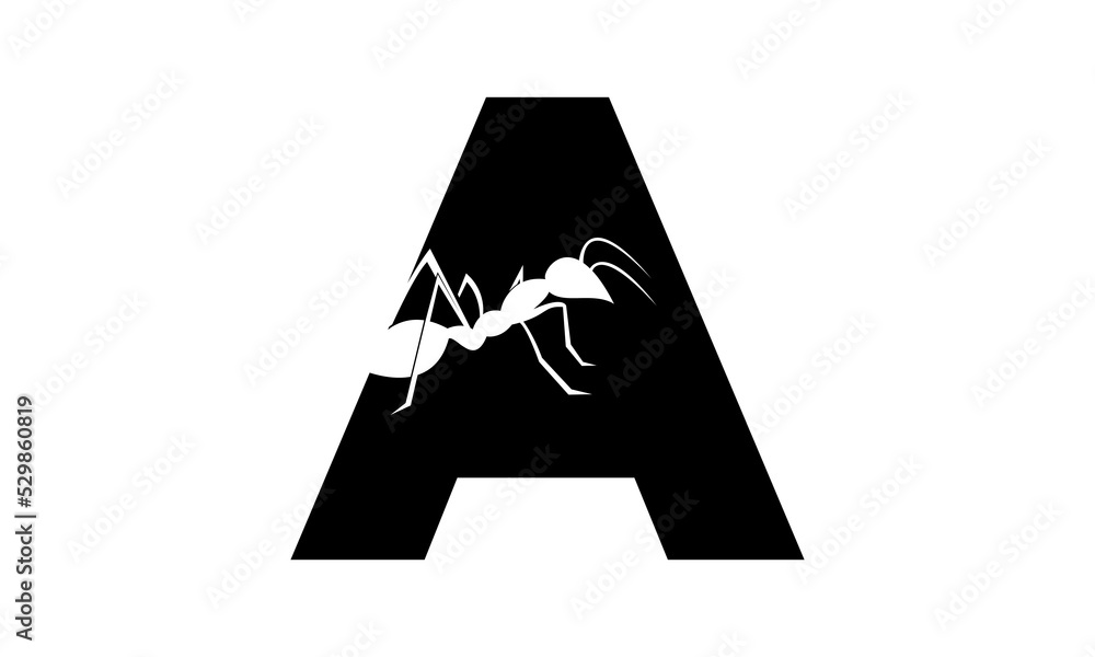 Letter A for ant vector logo design Stock Vector | Adobe Stock