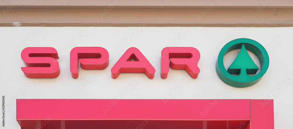 Spar shopfront sign in Vienna Stock Photo | Adobe Stock