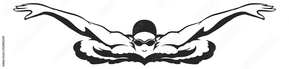 Swimming man icon. Professional swimmer symbol. Pool logo Stock ...