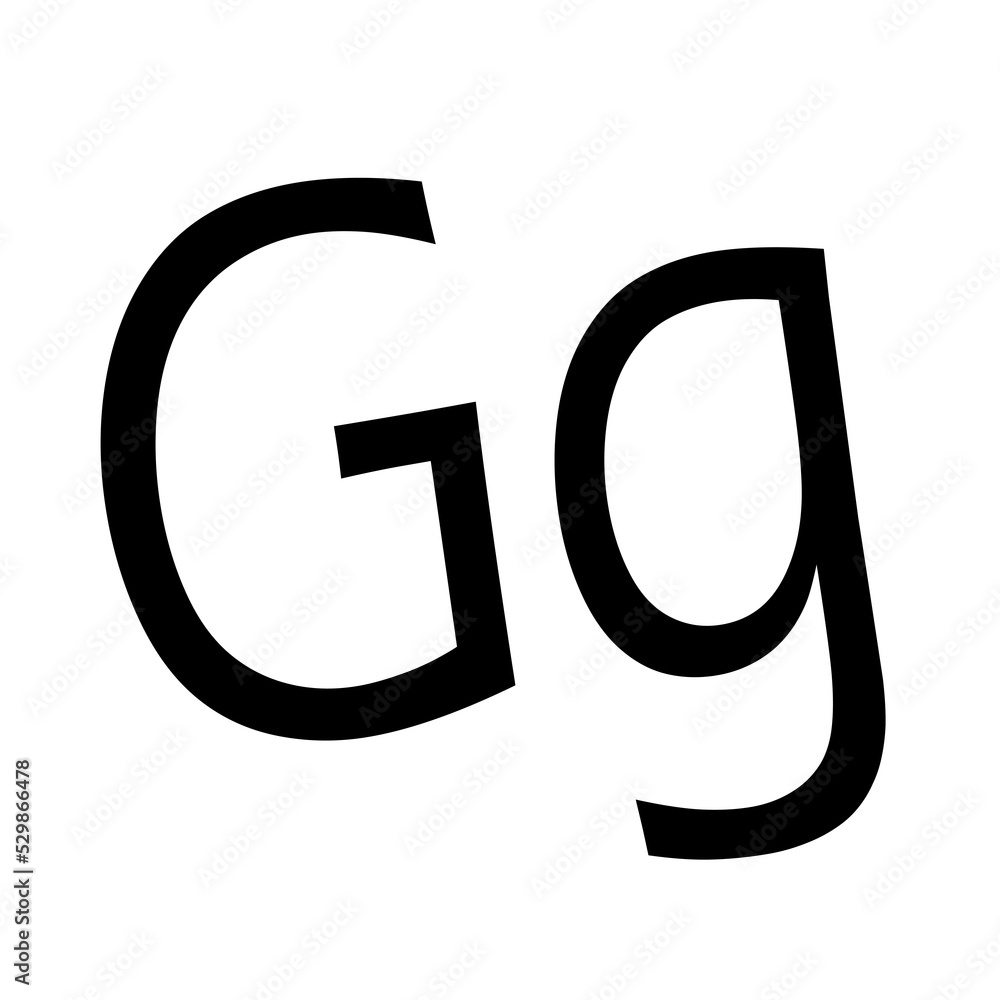 Word G Small and Capital alphabets Stock Illustration | Adobe Stock