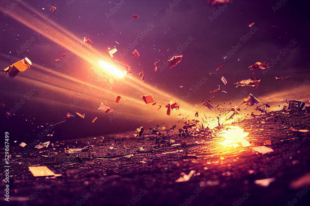 Rocks broke the isolated splash explosion.Effects when heroes fight ...