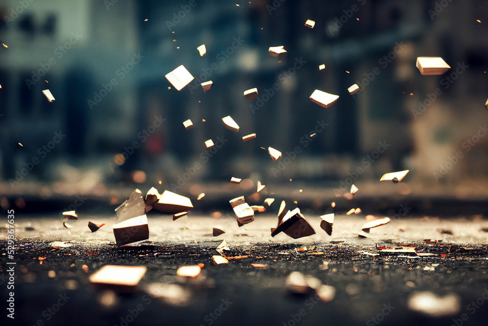 Rocks broke the isolated splash explosion.Effects when heroes fight ...