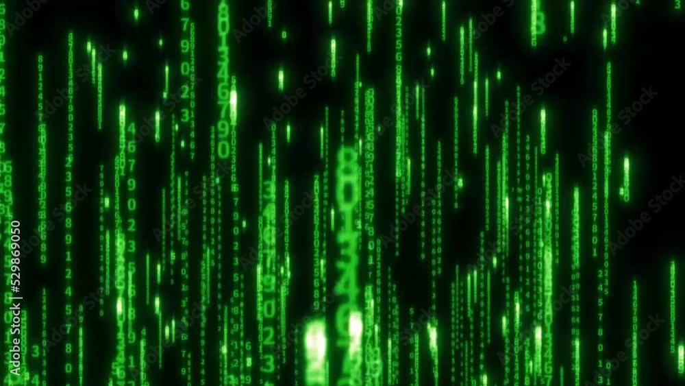 Vidéo Stock Green algorithm binary code technology background moving on ...