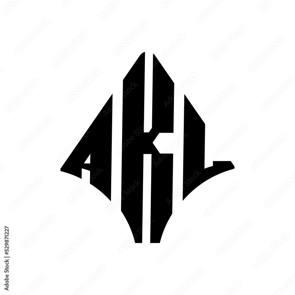 AKL letter logo design. AKL modern letter logo with black background ...