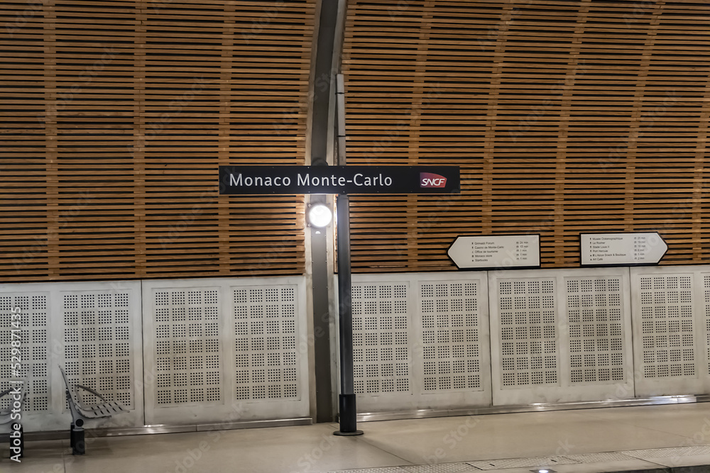 Interior of railway station Monaco - Monte Carlo (part of Marseille ...