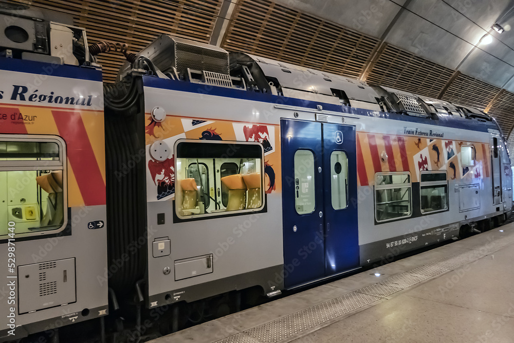 Interior of railway station Monaco - Monte Carlo (part of Marseille ...