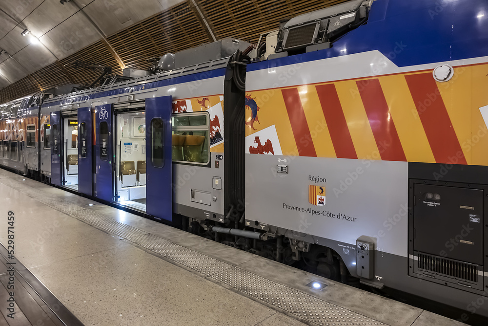 Interior of railway station Monaco - Monte Carlo (part of Marseille ...