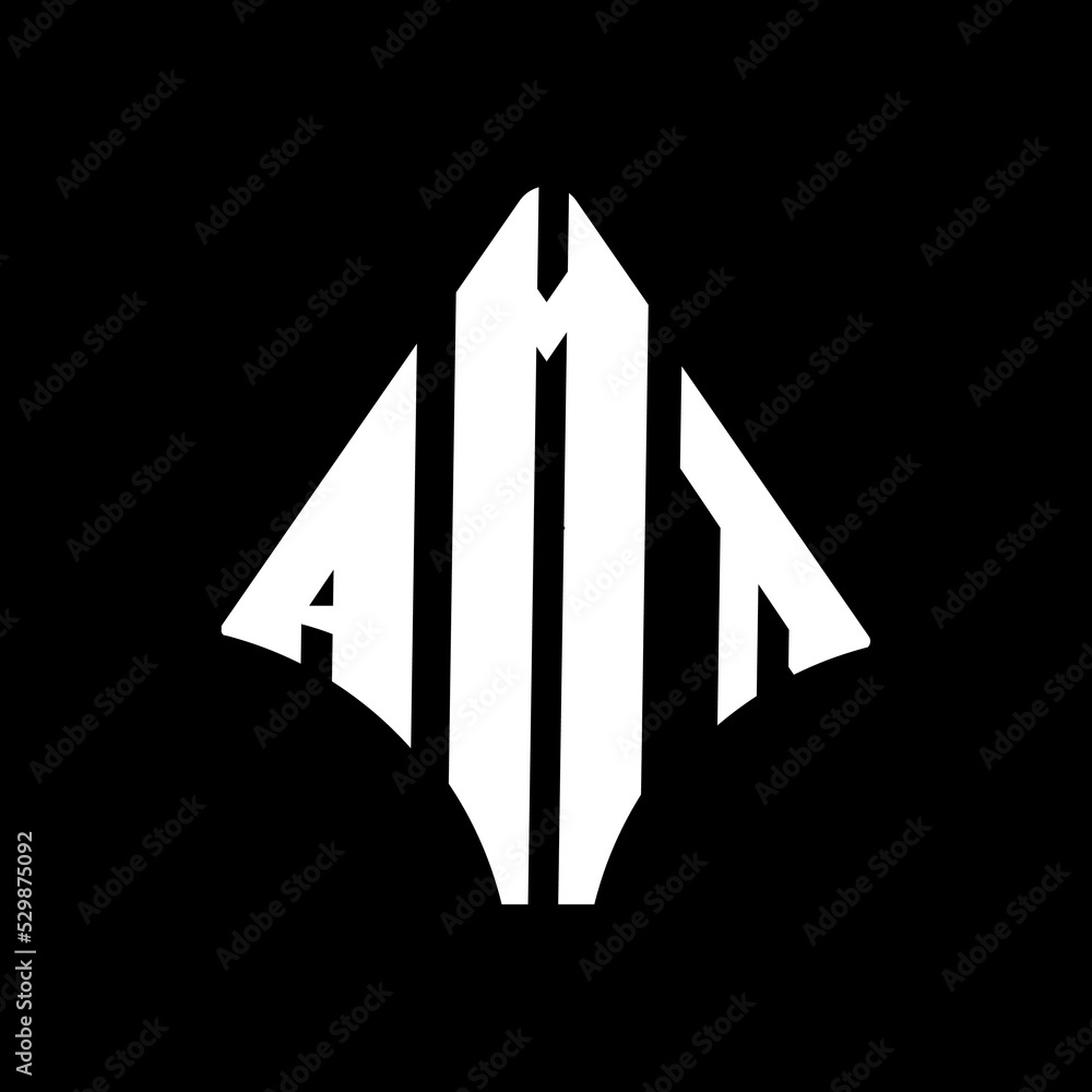 AMT letter logo design. AMT modern letter logo with black background ...