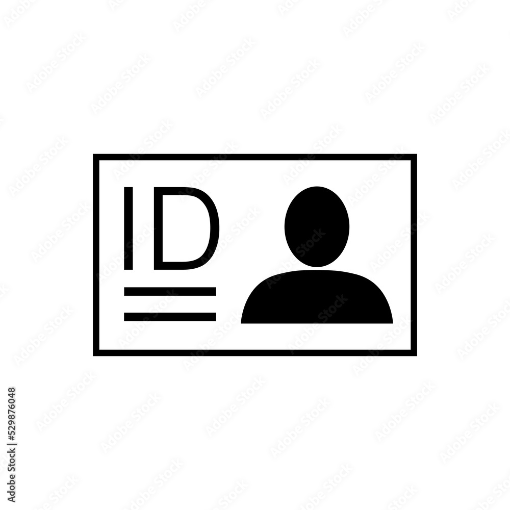 Picture ID icon. Passport, identity card, driver's license or other ...