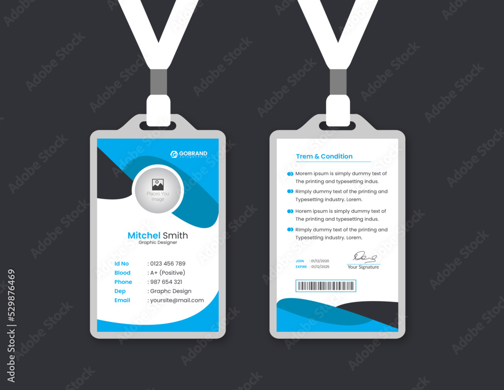 corporate id card design, office id card design, agency id card design ...