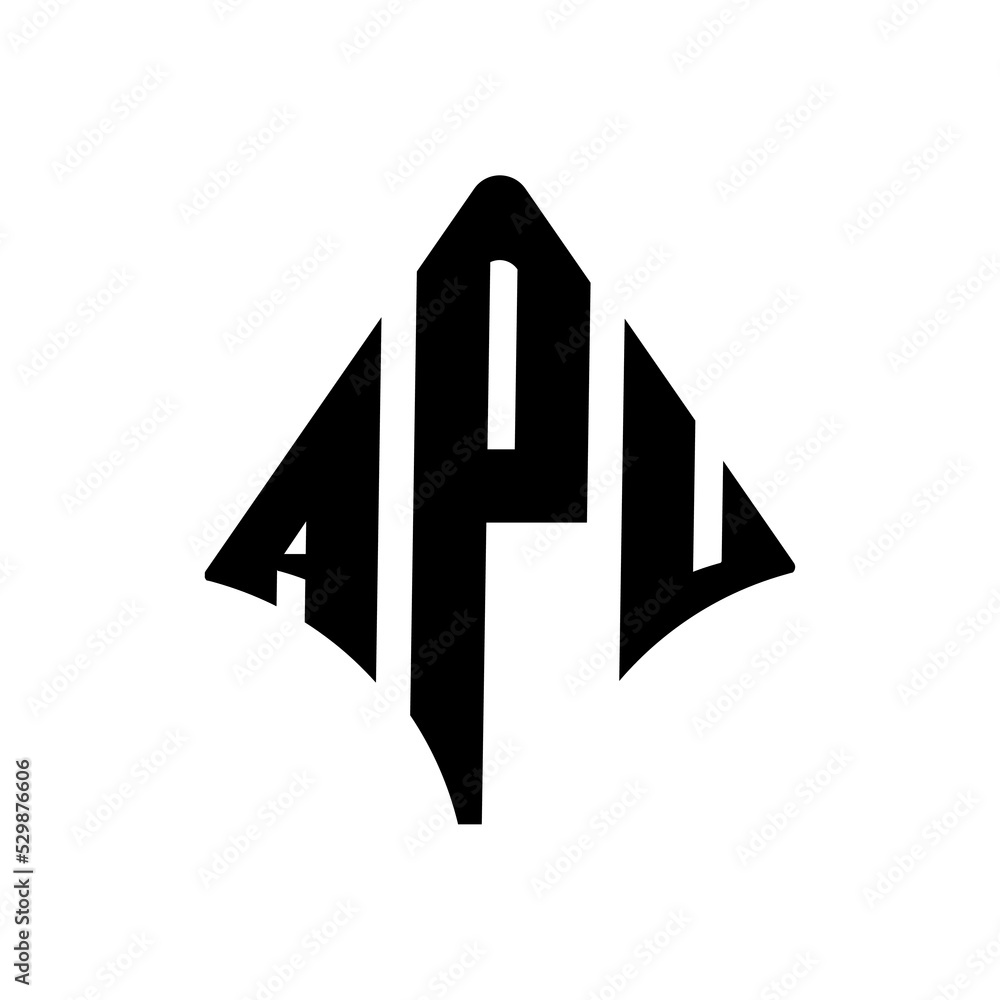 APU letter logo design. APU modern letter logo with black background ...