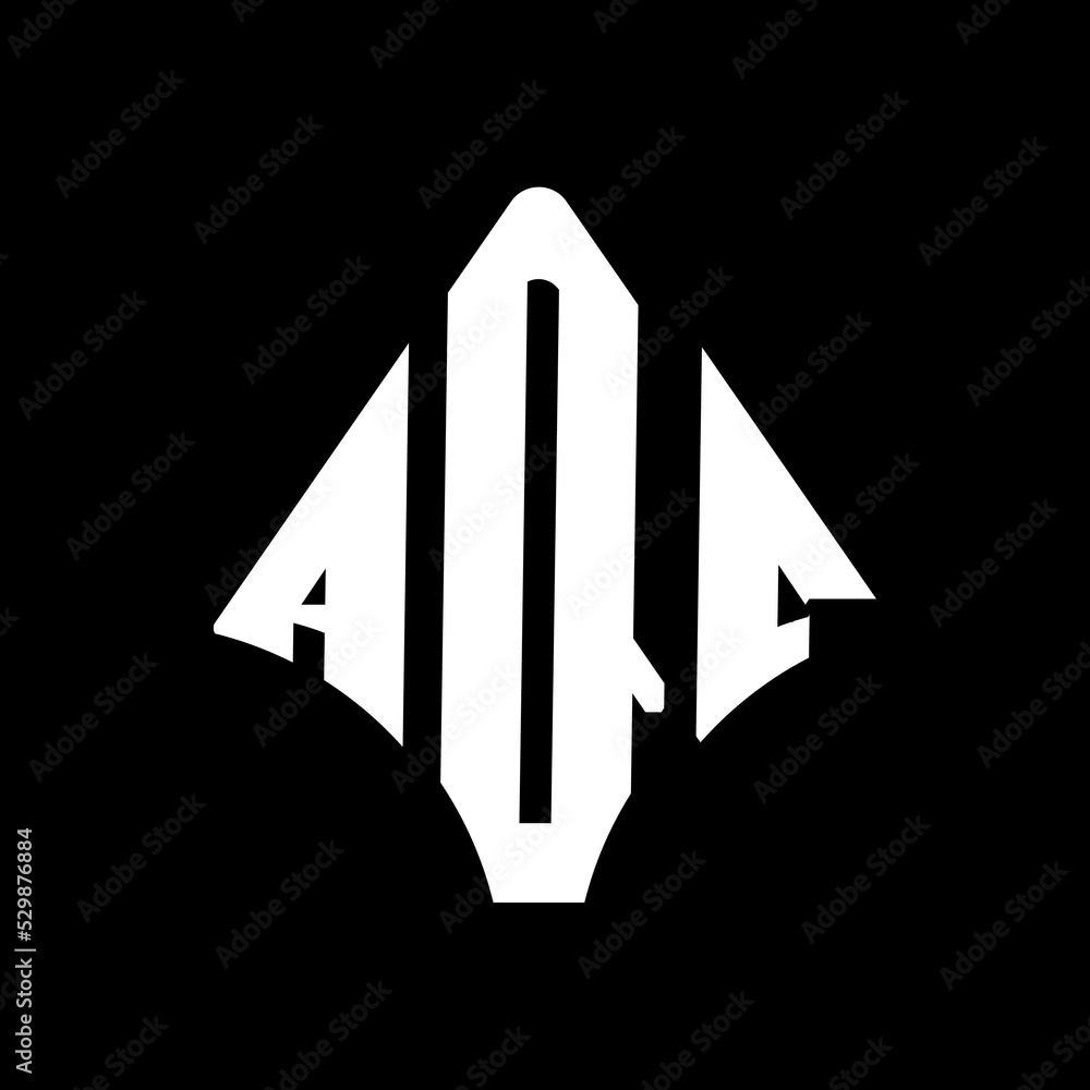 AQC letter logo design. AQC modern letter logo with black background ...