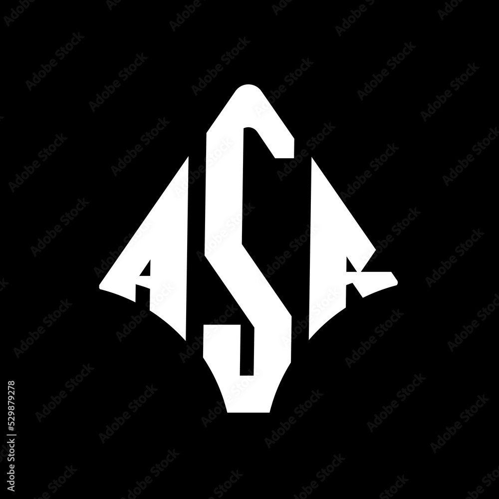 ASR letter logo design. ASR modern letter logo with black background ...
