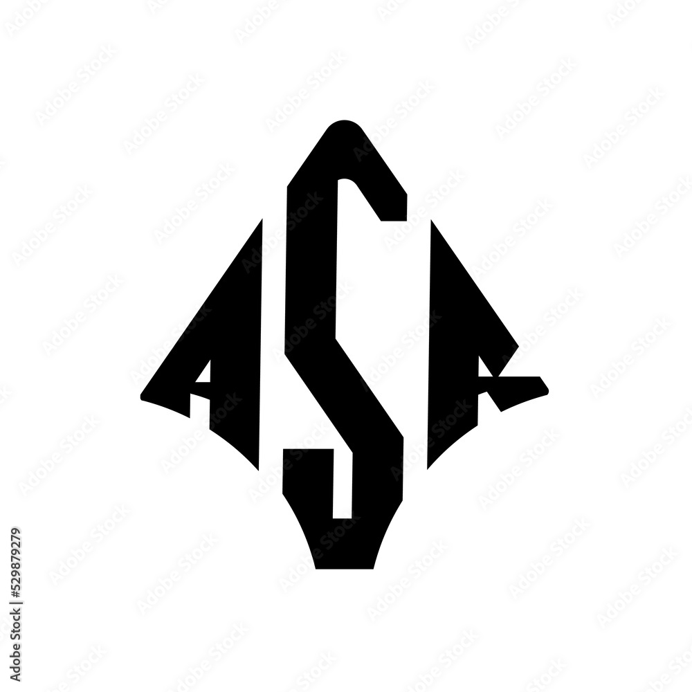 ASR letter logo design. ASR modern letter logo with black background ...
