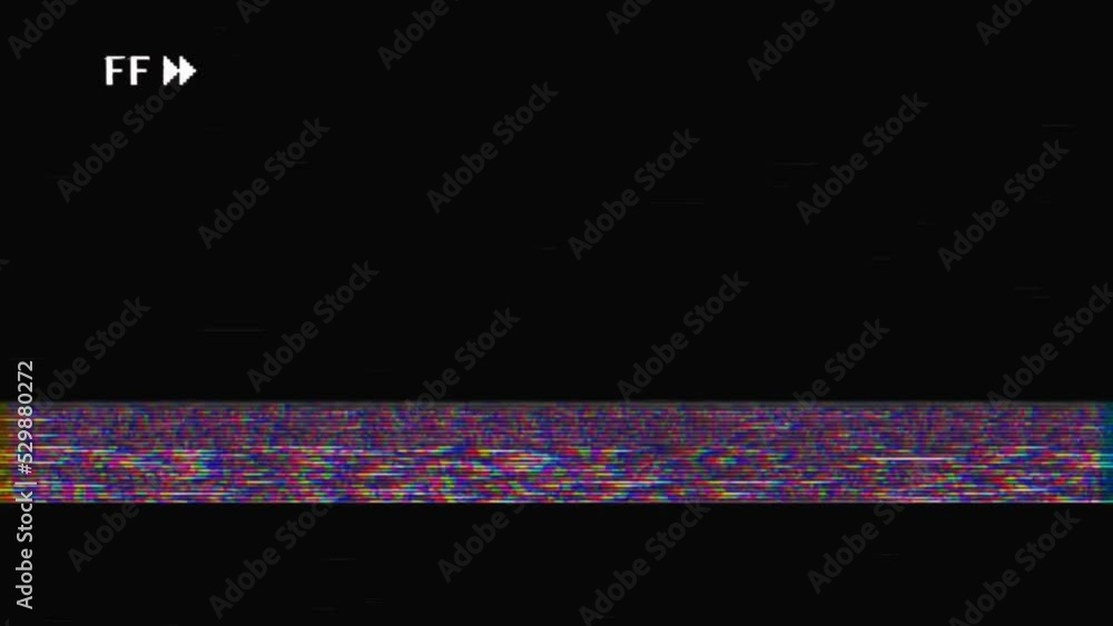 Broken screen animation video with lines and no signal with noise ...