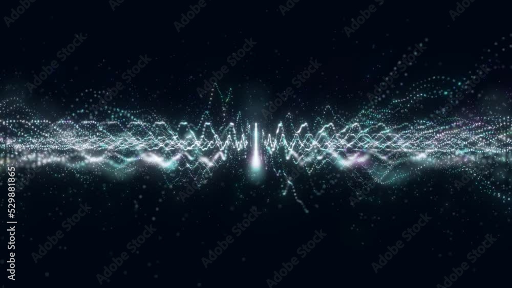 Abstract background with dynamic wave. Sound wave visualization. Big ...