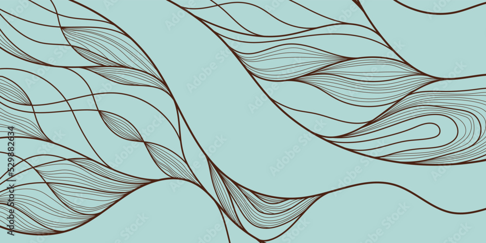 Vintage coloring linear abstract backgrounds. Smooth waves of thin ...